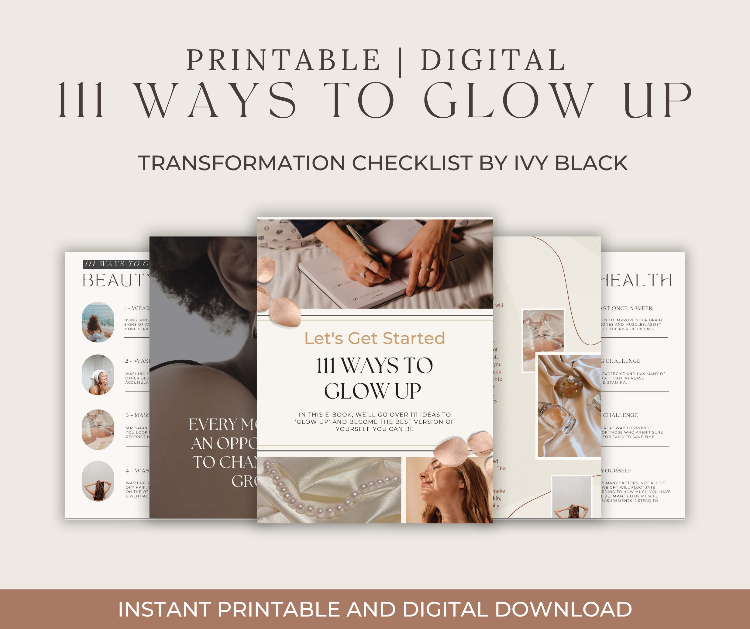 2024 Glow up Planner: 111 Ways to Glow up Digital Printable Workbook 8 ...