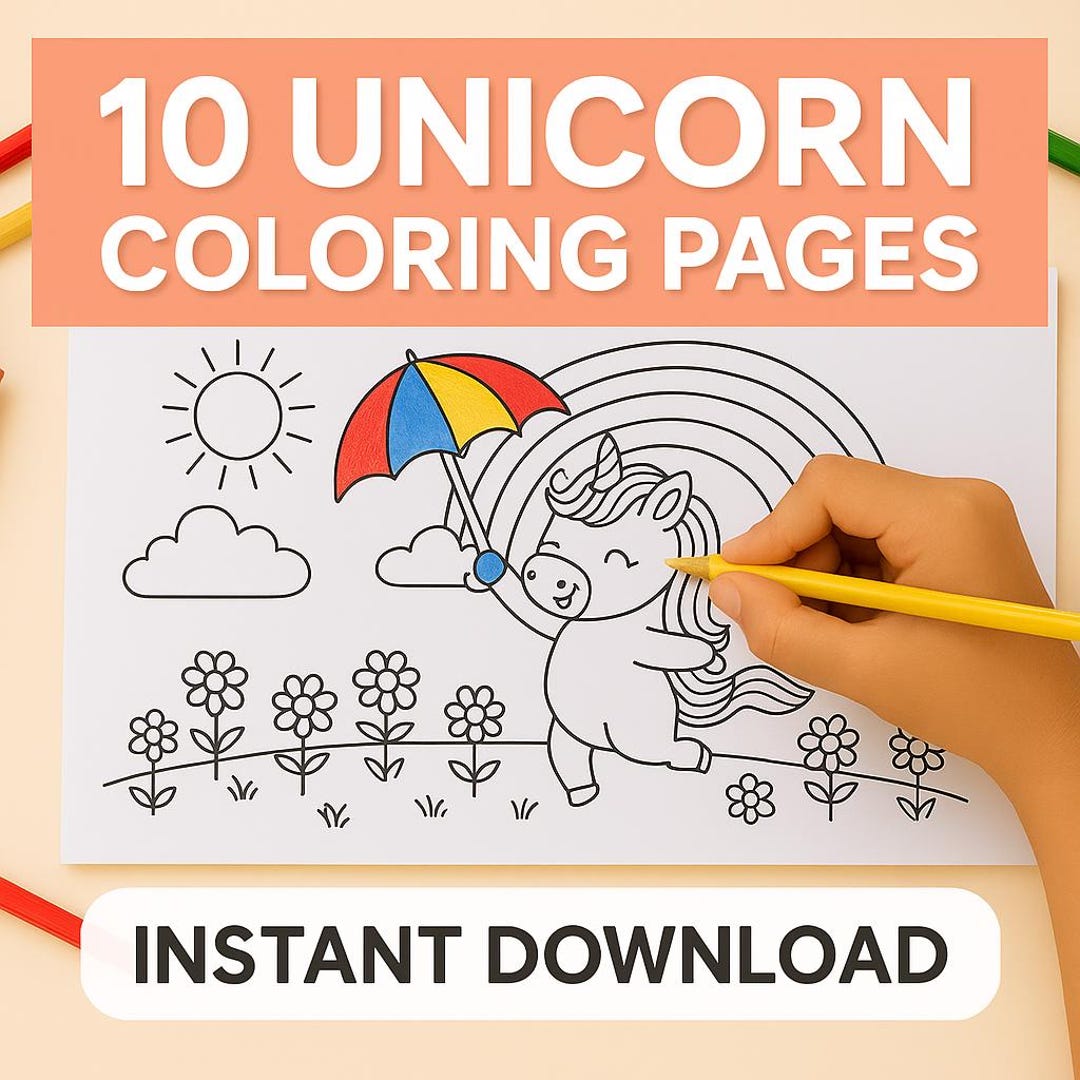 10 Unicorn Coloring Pages for Kids | Magical Unicorn Printable PDF ...