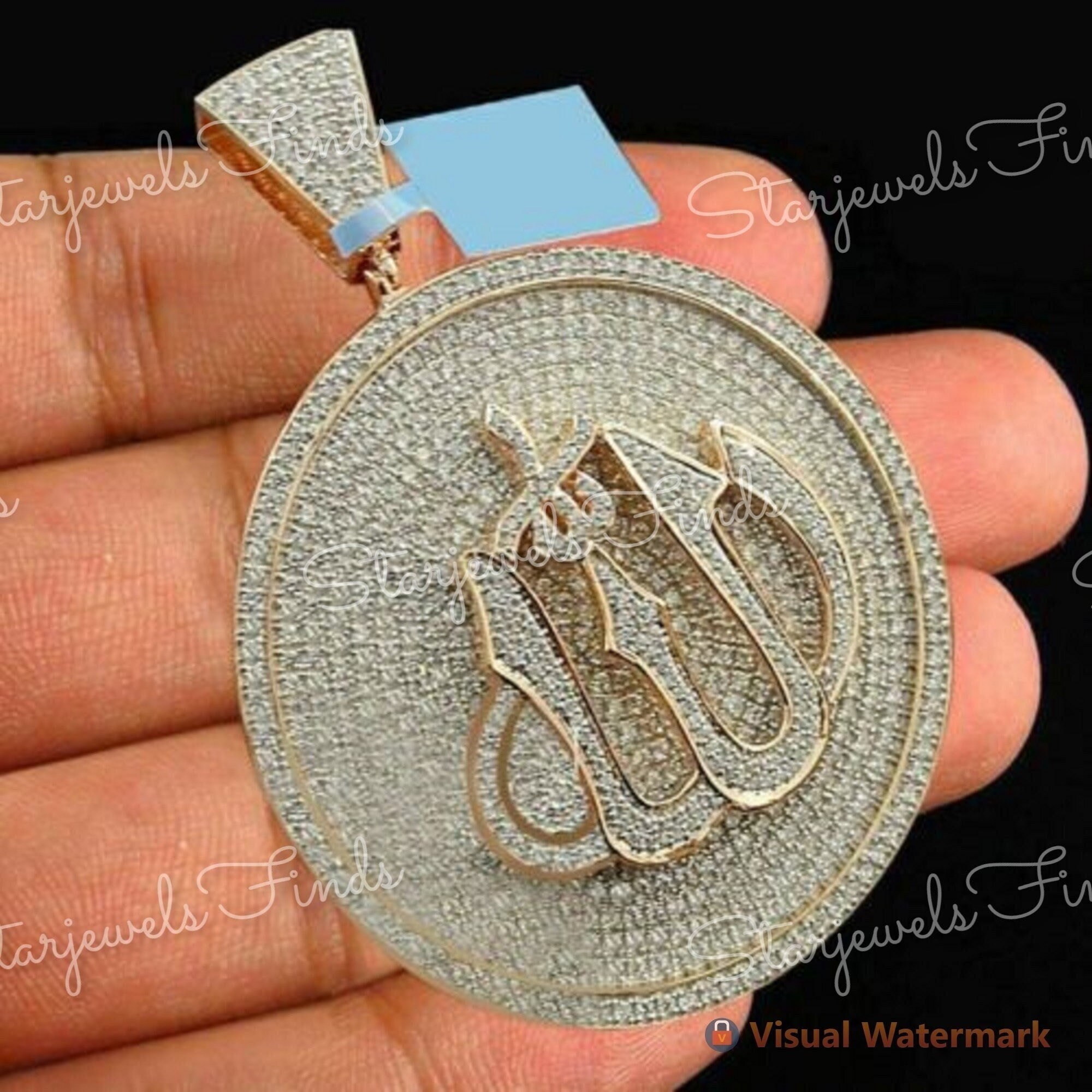 Custom Allah God Muslim Islamic Arabic Pendant,moissanite Allah God ...