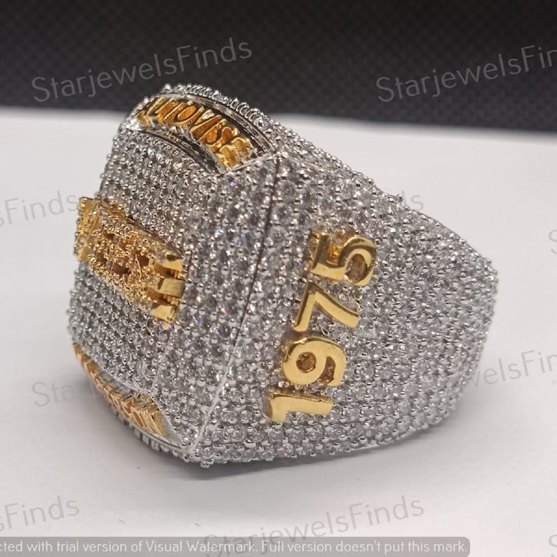 Bling Rapper Statement Ring for Men, Iced Men Ring Custom Iced Initial ...