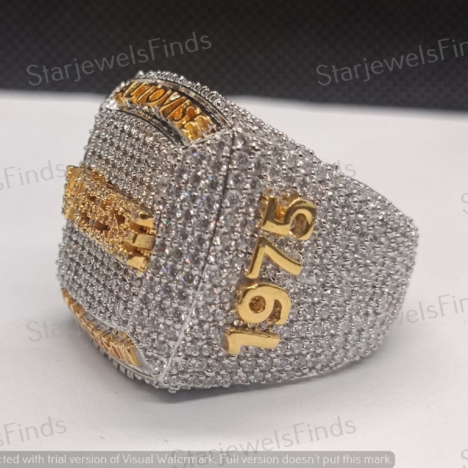 Bling Rapper Statement Ring for Men, Iced Men Ring Custom Iced Initial ...