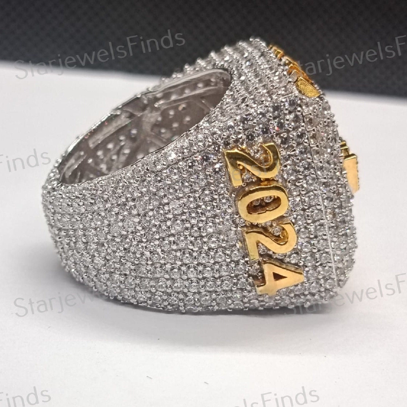 Bling Rapper Statement Ring for Men, Iced Men Ring Custom Iced Initial ...