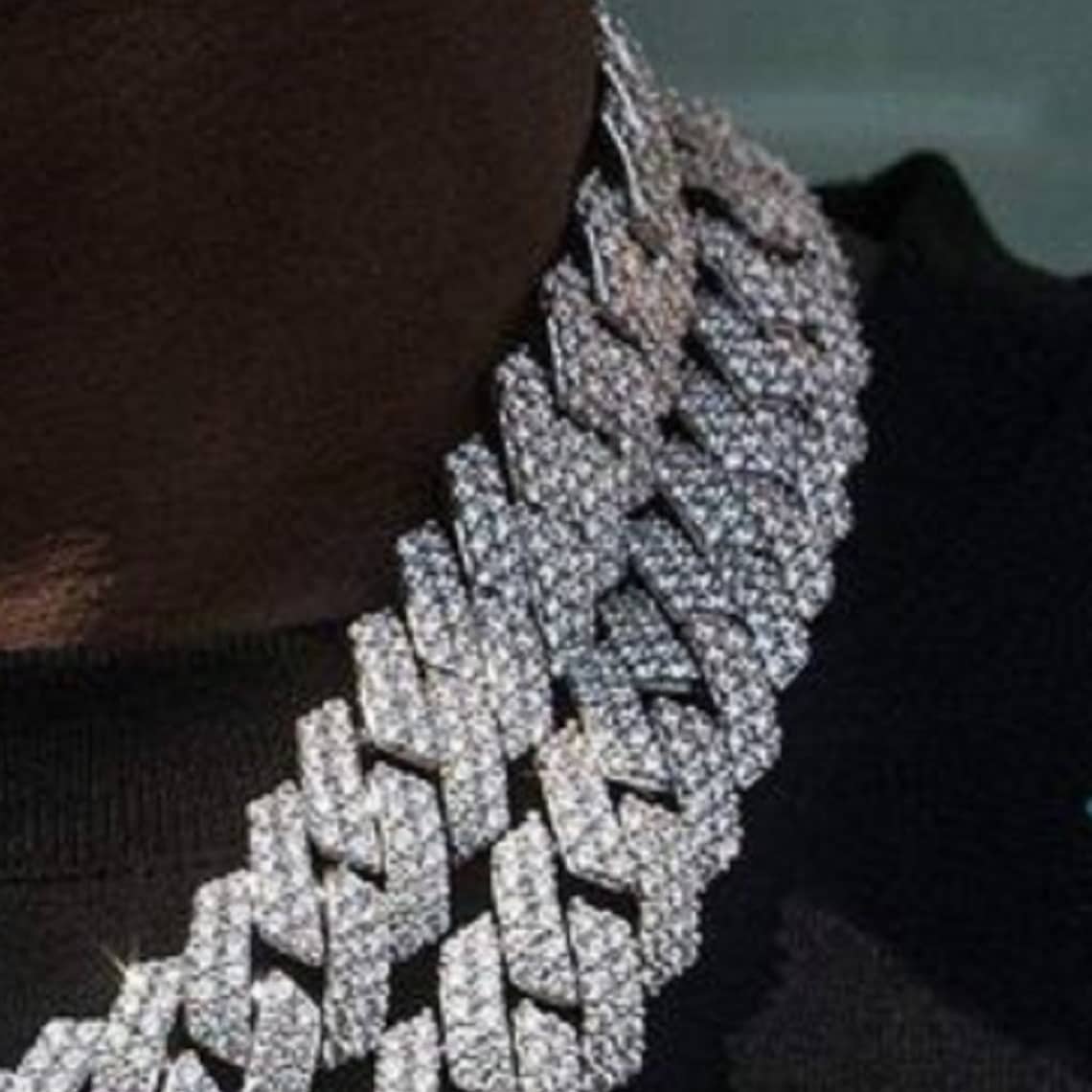 14MM Moissanite Cuban Chain With GRA Certificate 925 Sterling - Etsy