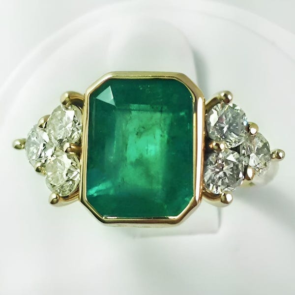 Lab Created Emerald Art Ring - Etsy