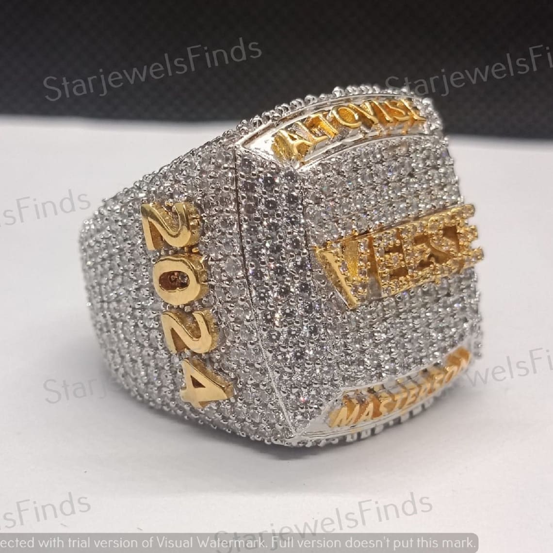 Bling Rapper Statement Ring for Men, Iced Men Ring Custom Iced Initial ...