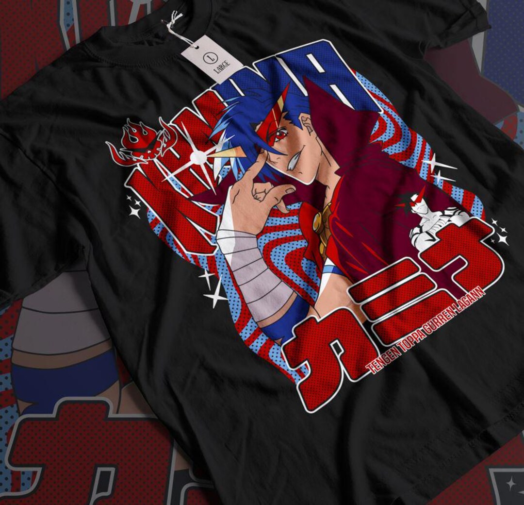 Kamina Tengen Toppa Gurren Lagann T-shirt, Kamina Tee, Simon, Yoko ...