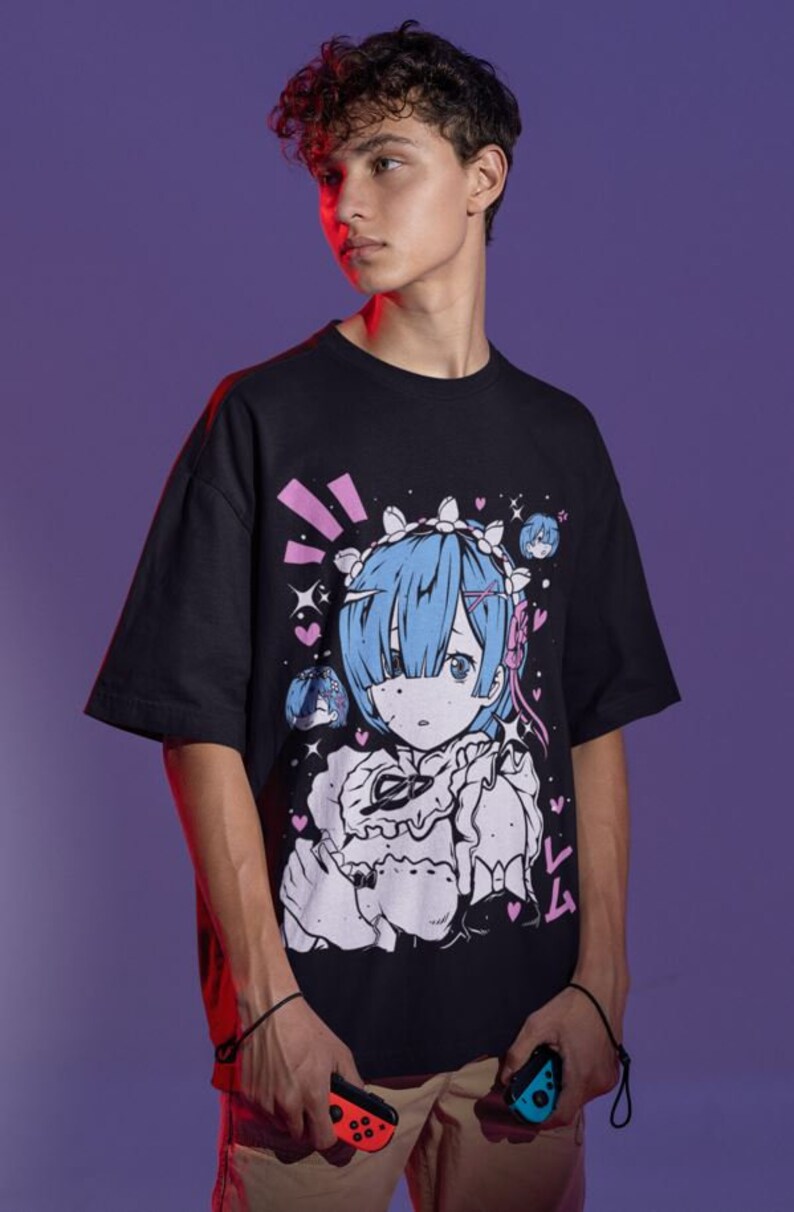 Rem Re Zero T-shirt,cute Re Zero Ram,subaru,japanese,manga Graphic Tee ...