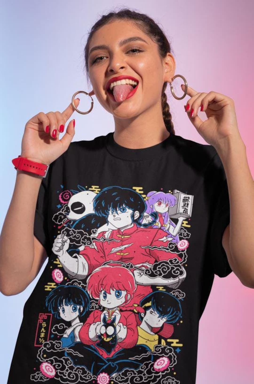 Unisex Ranma Saotome Anime T-shirt, Genma Panda Manga Shirt - Etsy
