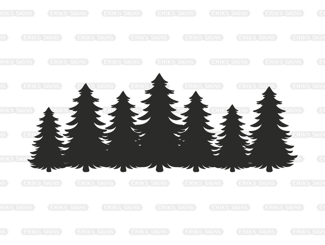 Forest Line SVG, Treeline Silhouette SVG dxf, Eps, Png, Jpeg - Etsy