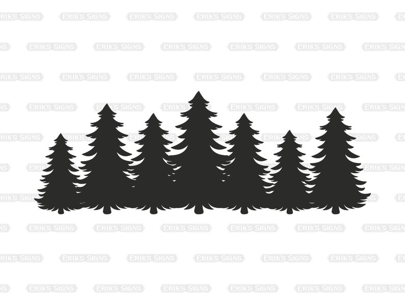 Forest Line SVG, Treeline Silhouette SVG dxf, Eps, Png, Jpeg - Etsy