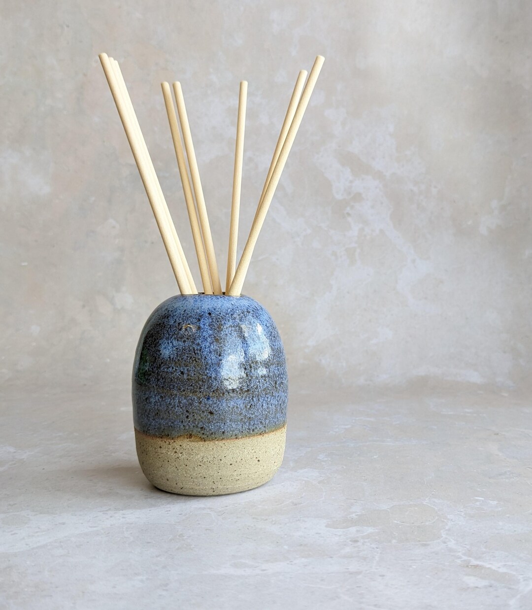 FJORD Blue Stoneware Diffuser Pot With Reeds, Ceramic Reed Diffuser ...