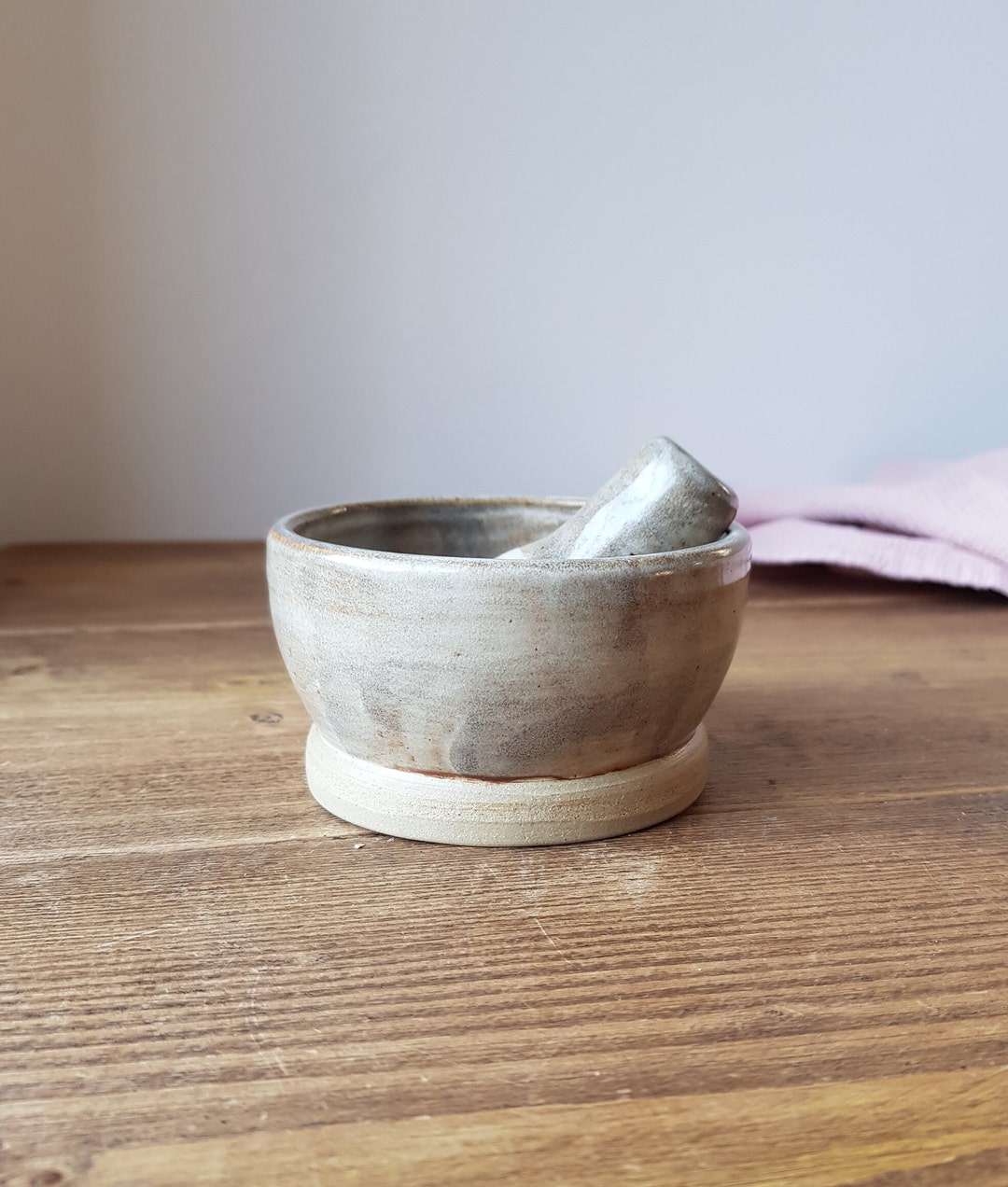 Handmade Stoneware Pestle and Mortar, Unique Ceramic Pestle Mortar Set, Spice and Herb Grinder ...