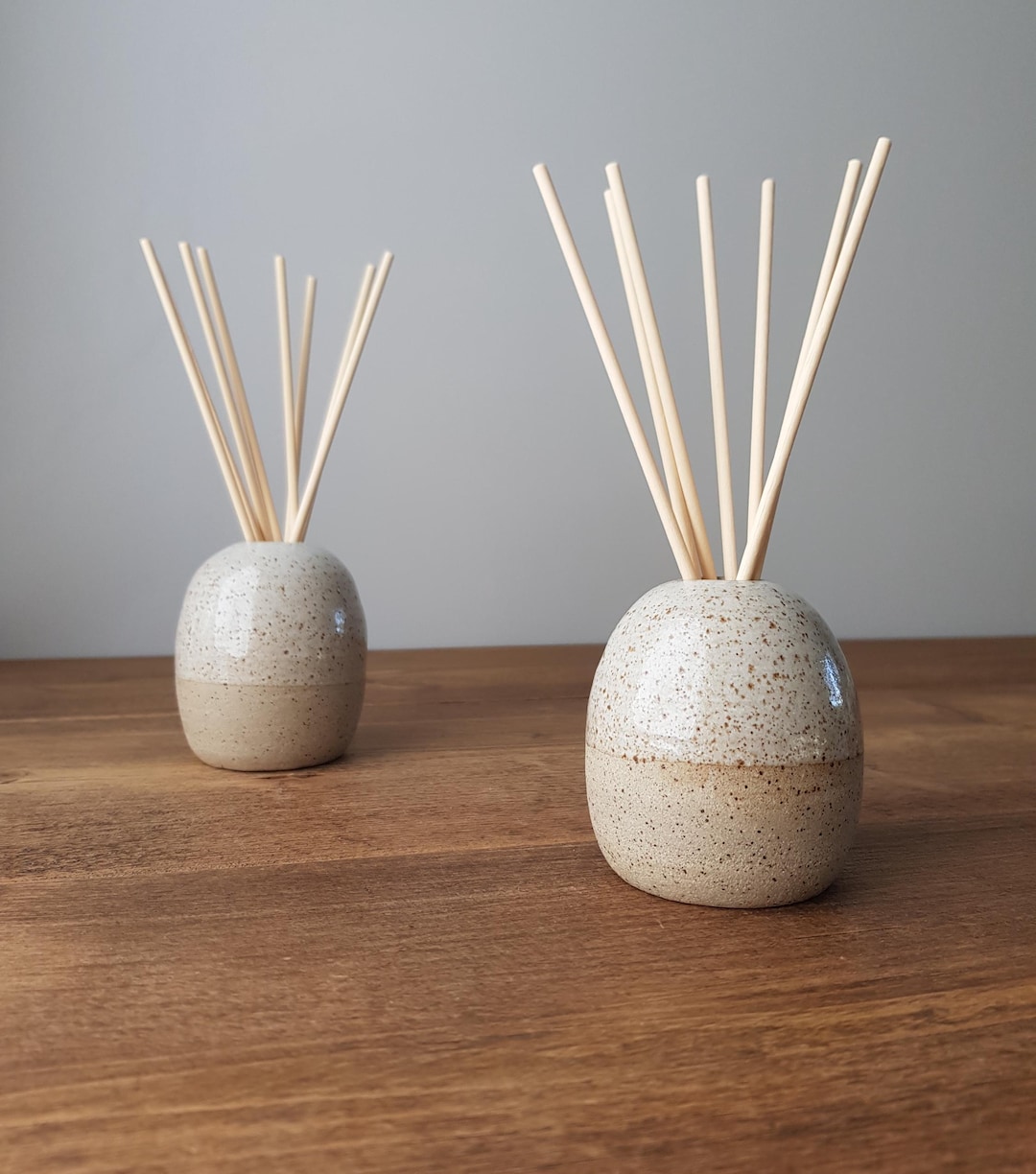 Speckled Stoneware Diffuser Pot With Reeds, Ceramic Reed Diffuser ...
