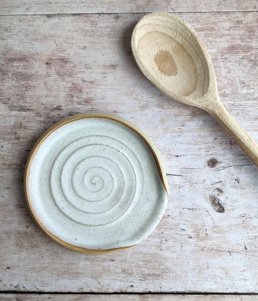 OATMEAL Handmade Stoneware Spoon Rest: Neutral Kitchen, Cream Ceramic ...