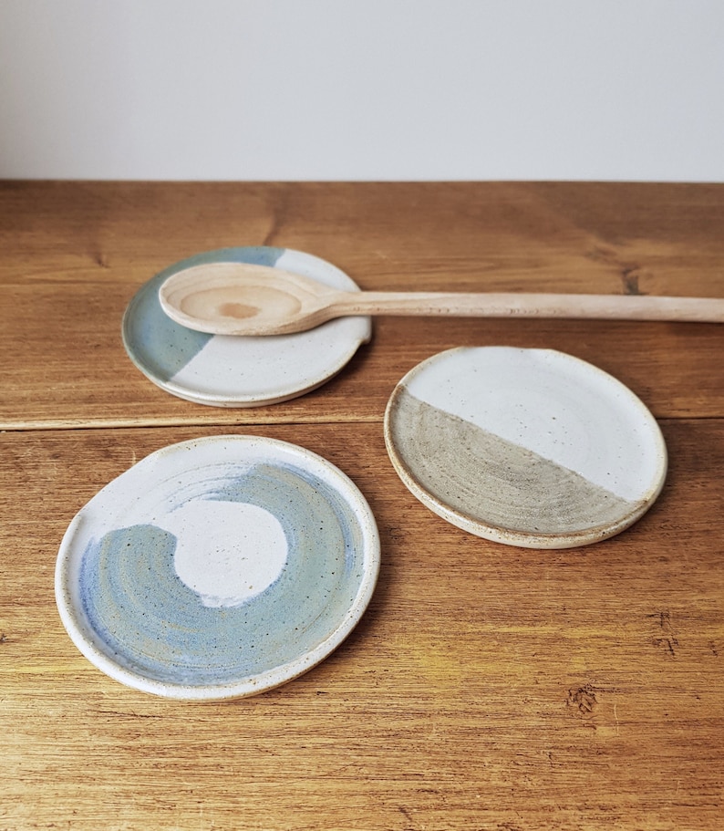 Handmade Ceramic Spoon Rest, Hand Made Pottery Spoon Rest, Teaspoon ...