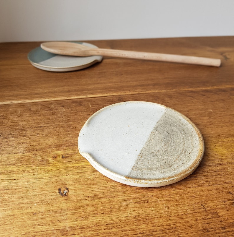 Handmade Ceramic Spoon Rest, Hand Made Pottery Spoon Rest, Teaspoon ...