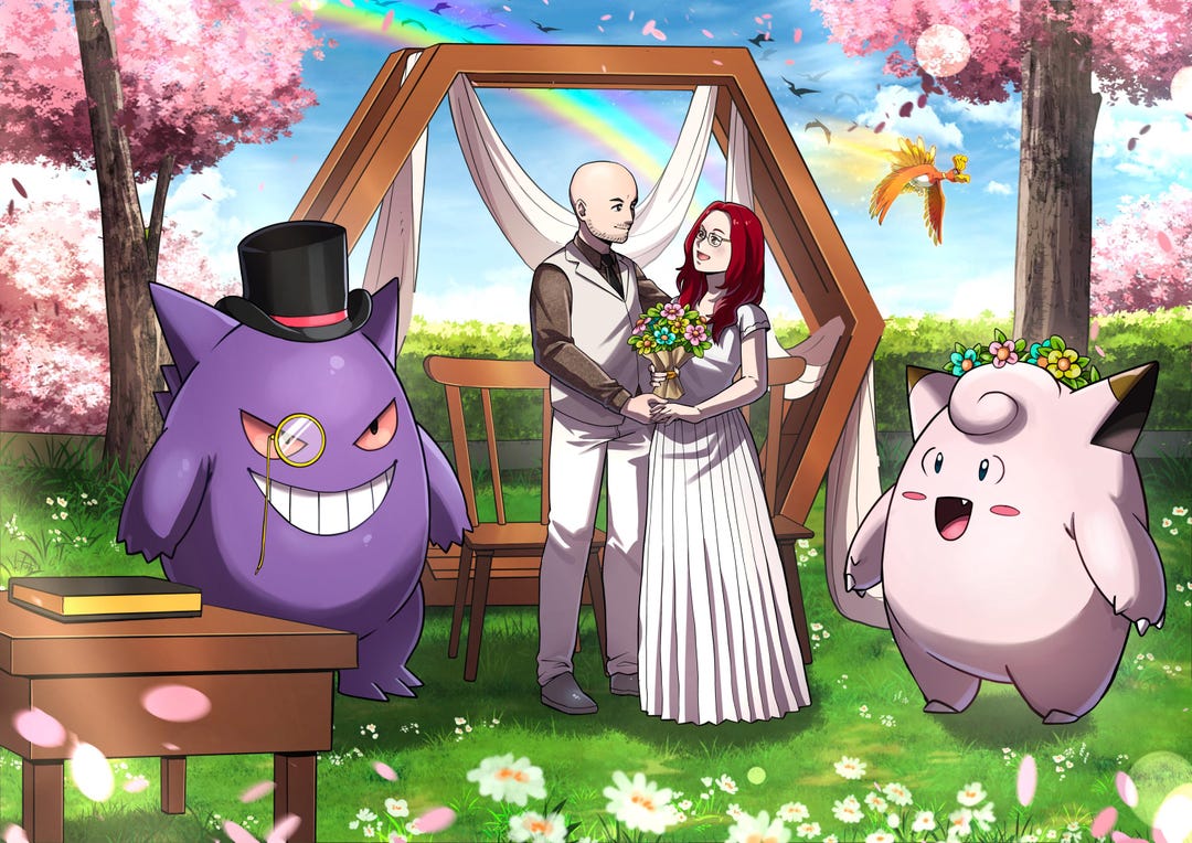 Pokemon Trainer Couple, People Custom Pokemon Trainer, Personalized ...