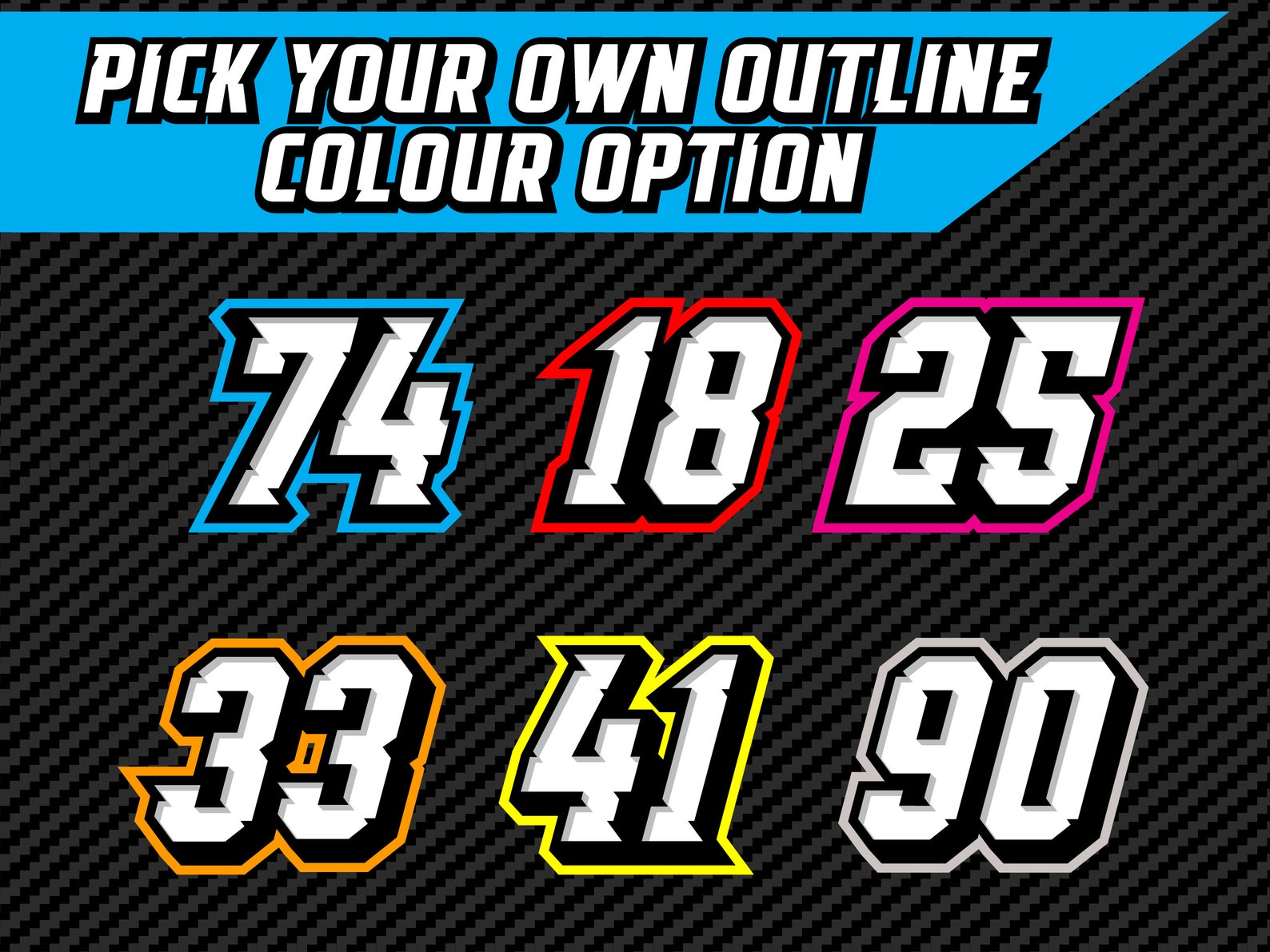 4 Custom Racing Numbers Laminated Decal Stickers - Etsy