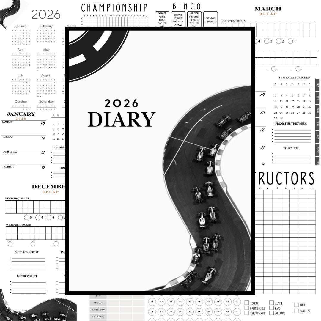 2026 Diary F1 Journal | Weekly View | Constructors Tracker | Habit ...
