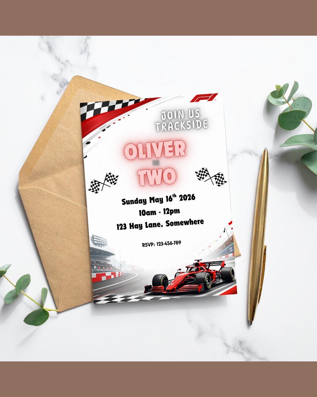 Formula One Birthday Invitation Template | Digital Download - Etsy