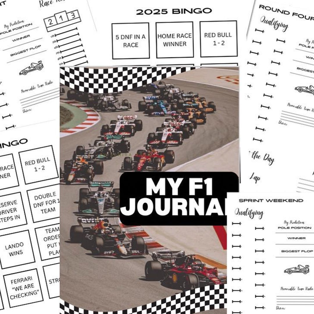 2025 F1 Bullet Journal Diary Calendar Journal Formula 1 - Etsy UK