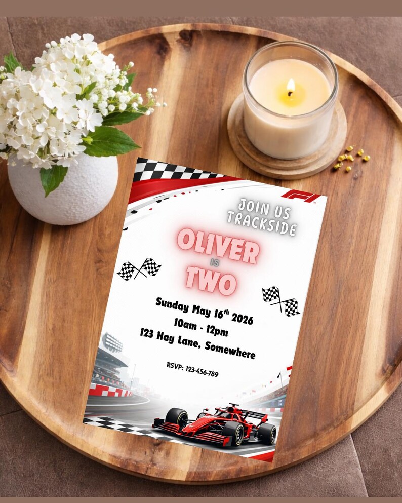 Formula One Birthday Invitation Template | Digital Download - Etsy