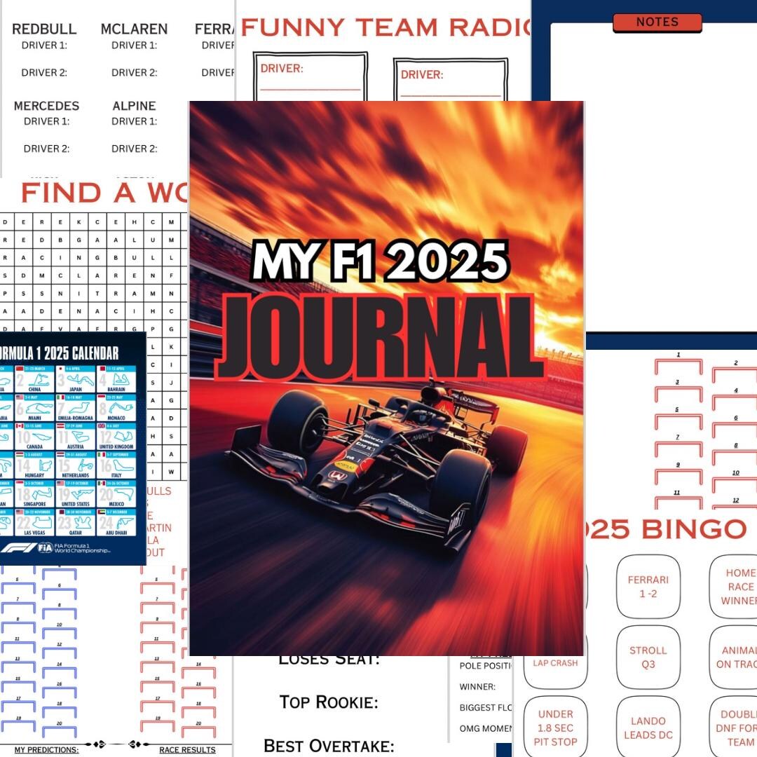 F1 Complete 2025 Journal Bullet Diary - Etsy