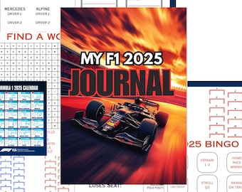 2025 F1 Bullet Journal Diary Calendar Journal Formula 1 - Etsy