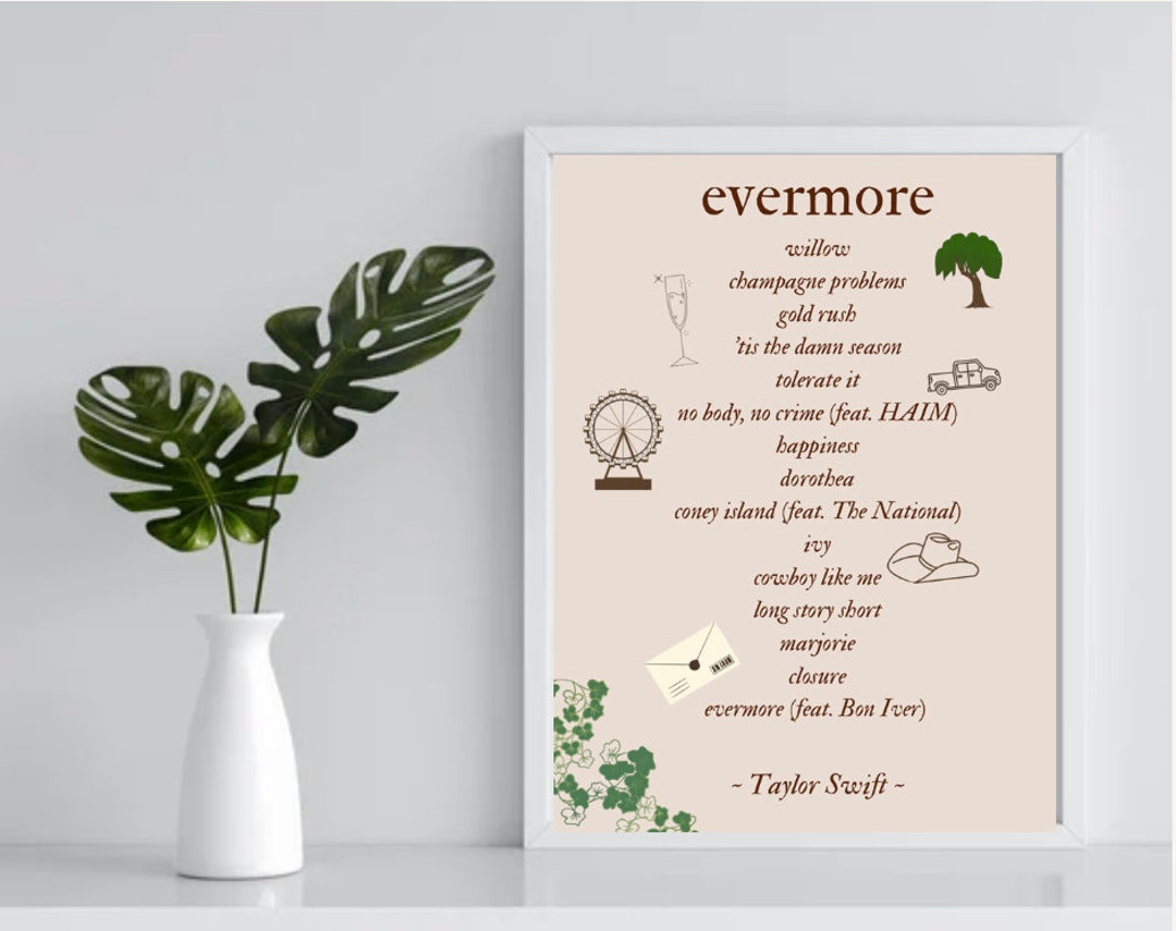 Evermore Taylor Swift Titles With Images - Etsy
