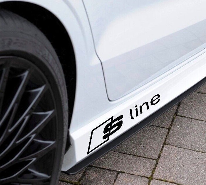 Audi S Line Side Skirt Gloss Black Vinyl Car Decal Stickers Set of 2 ...
