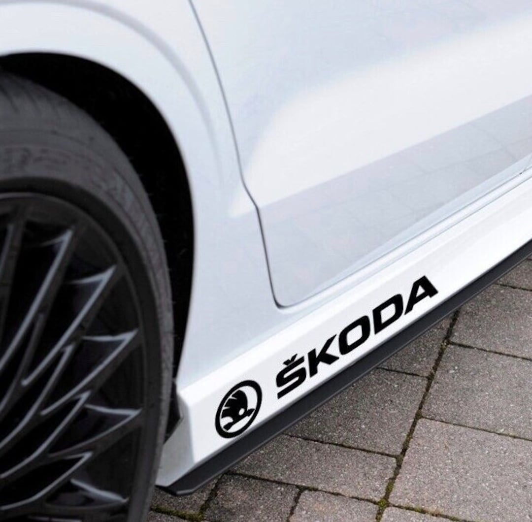 Skoda Side Skirt Gloss Black Vinyl Car Decal Stickers Set of 4 - Etsy