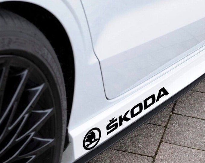Skoda Side Skirt Gloss Black Vinyl Car Decal Stickers Set of 4 - Etsy UK