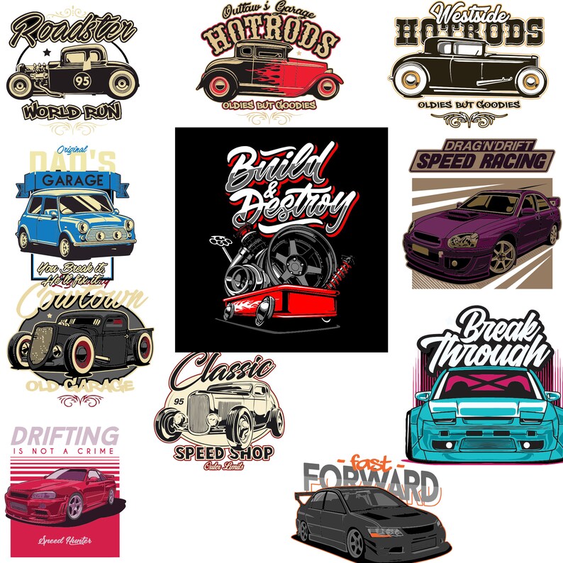 Hot Rod Cars SVG DXF Vector Files Clipart Cut File PNG - Etsy UK