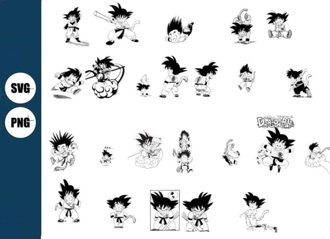 Goku Manga Svg Japanese Svg Clipart Cut File - Etsy Australia