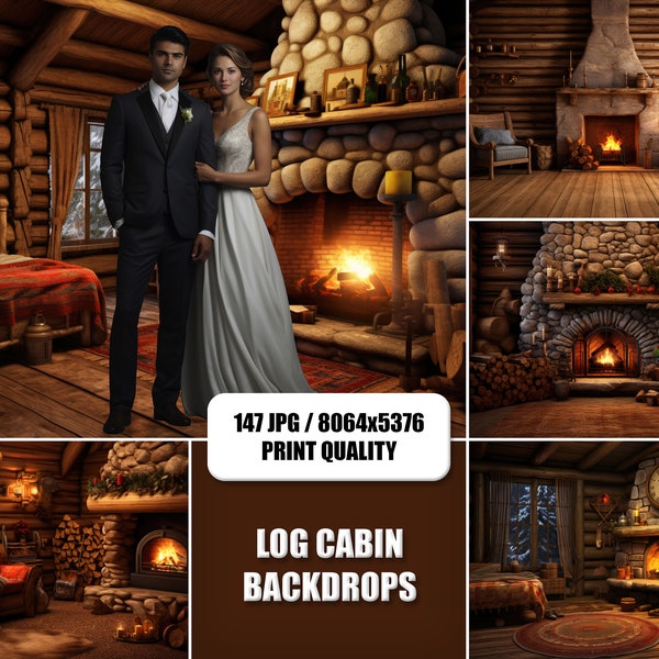 Log Cabin Backdrop - Etsy