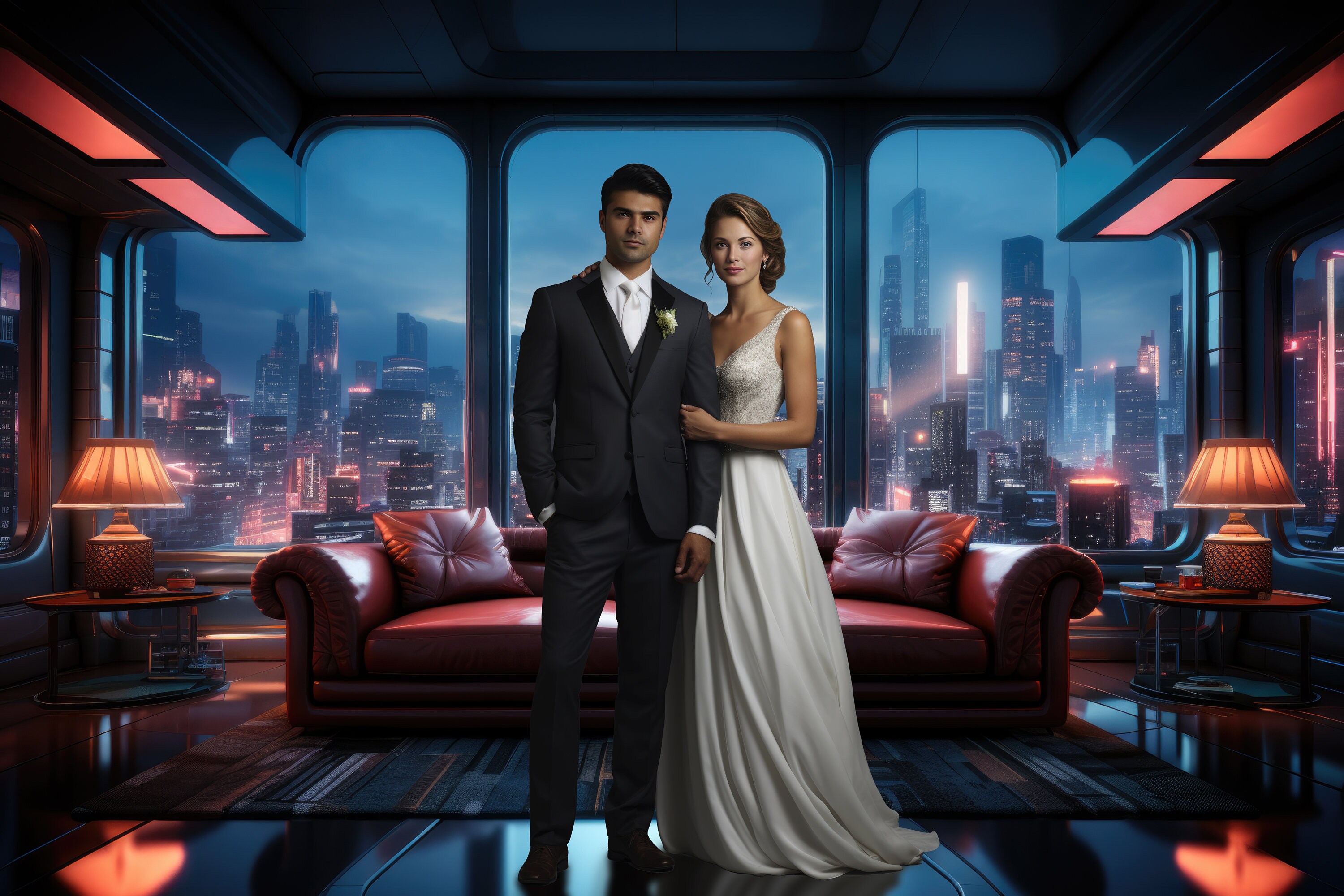 124 Digital Backdrops, Futuristic Neon Digital Backgrounds, Backdrop ...