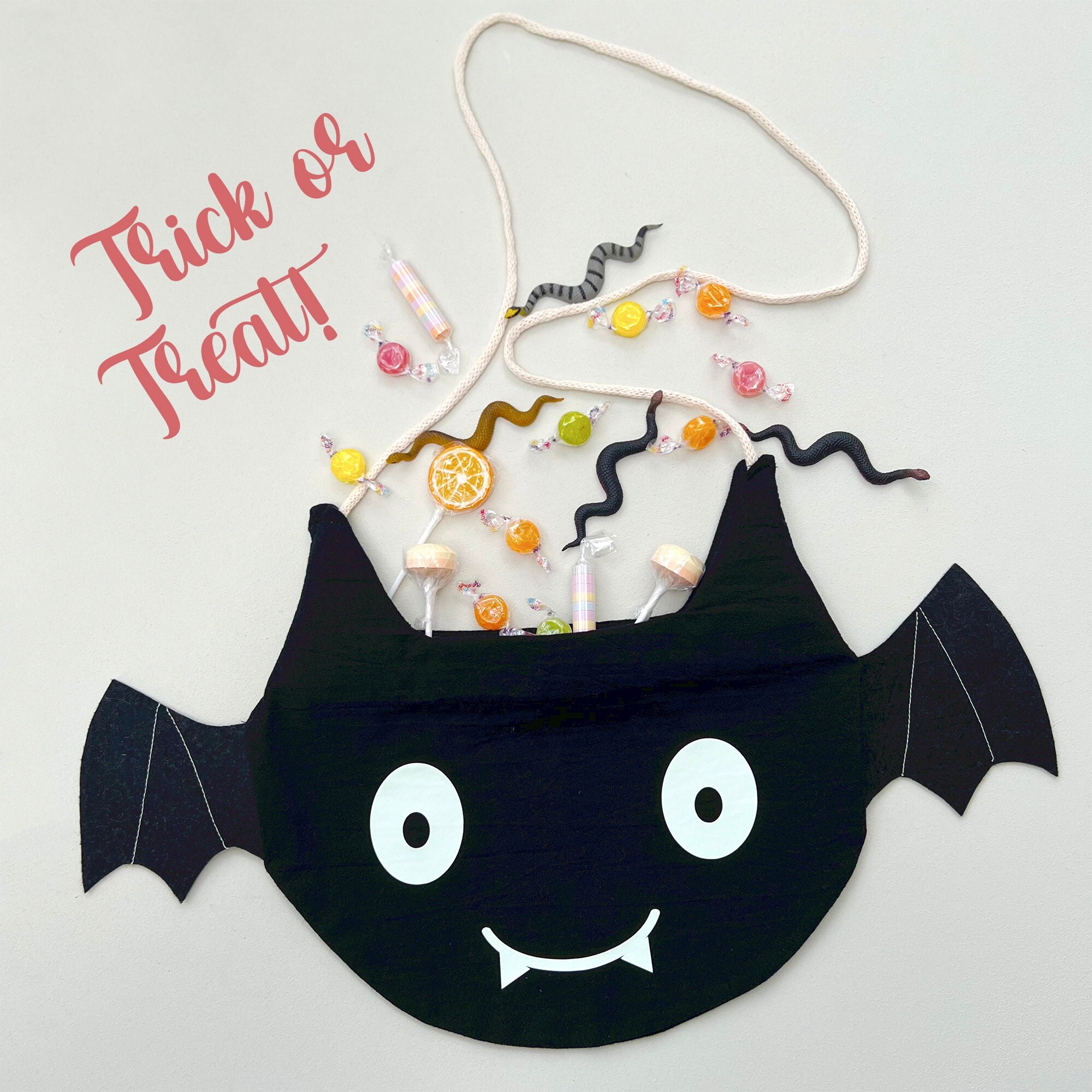 Bat Halloween Trick or Treat Bag | Personalized Kids Halloween Basket ...
