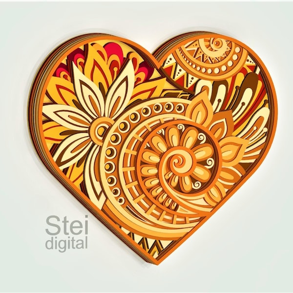 Heart Mandala Svg - Etsy