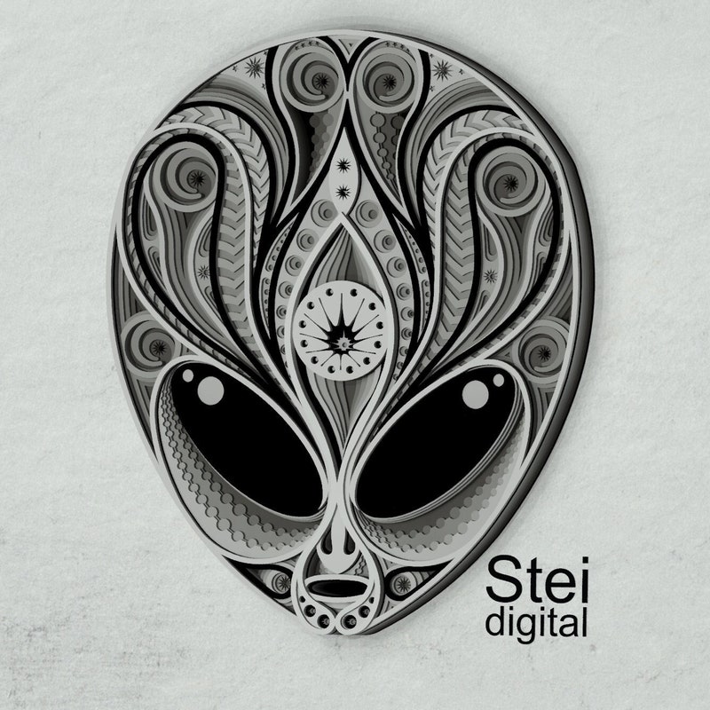 Alien Head Svg - Etsy