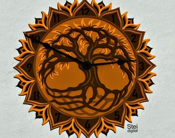 Tree of Life Clock SVG DXF: Laser Cut File - Etsy