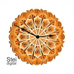 3d Wall Clock Svg, Dxf Cut Files, CNC Laser Cutting Files, Multilayer ...