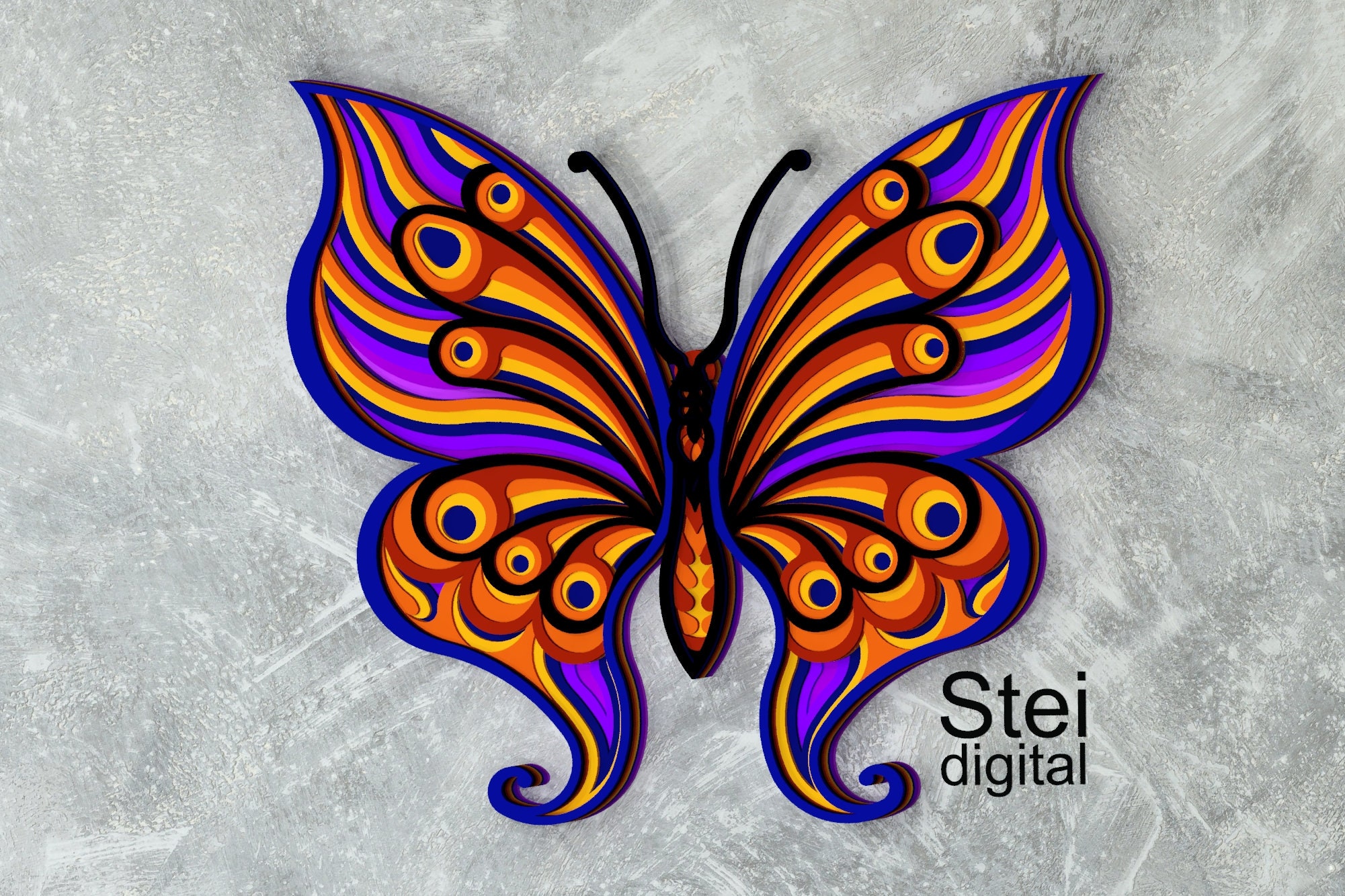 3d Butterfly SVG DXF Cut Files Layered Butterfly Svg Laser - Etsy