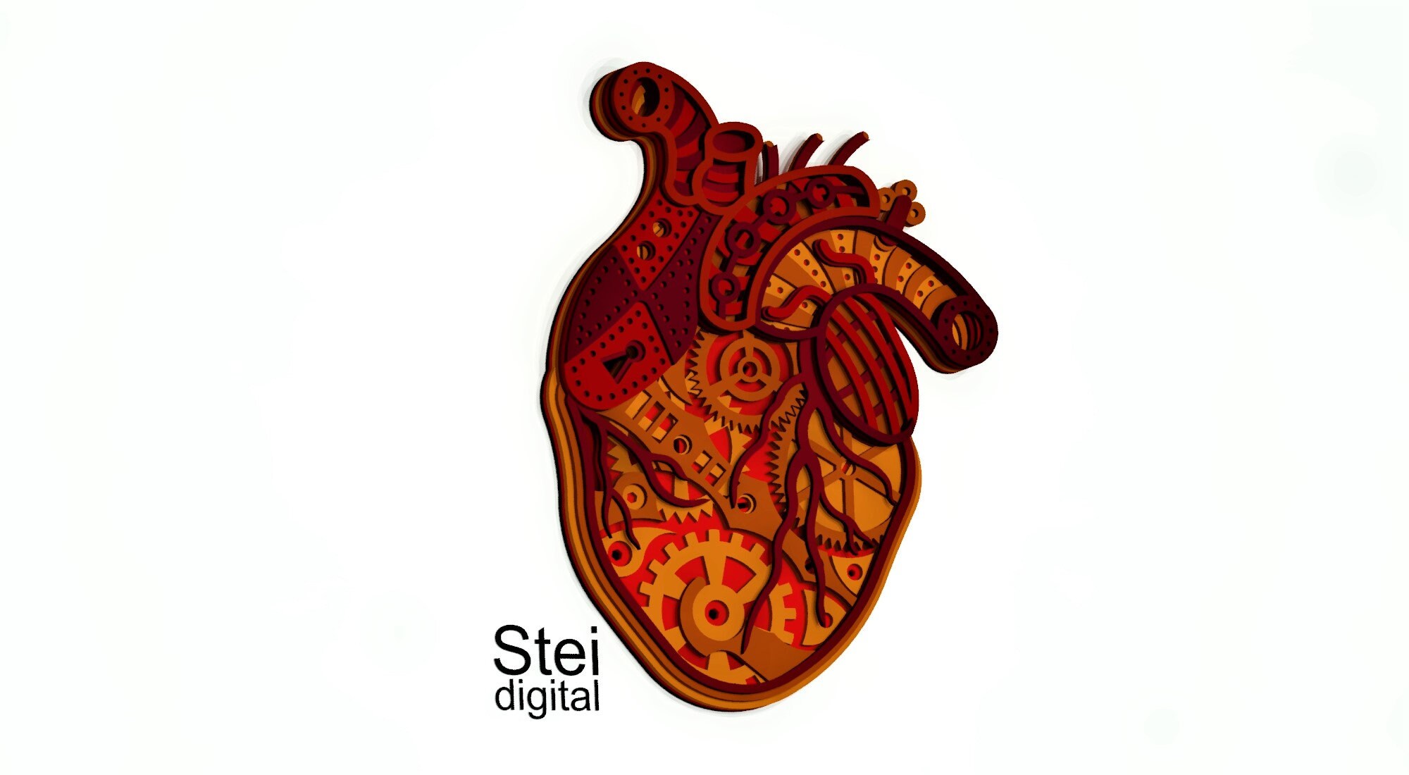3d Steampunk Heart SVG Dxf Cut Files 3d Layered Heart SVG - Etsy