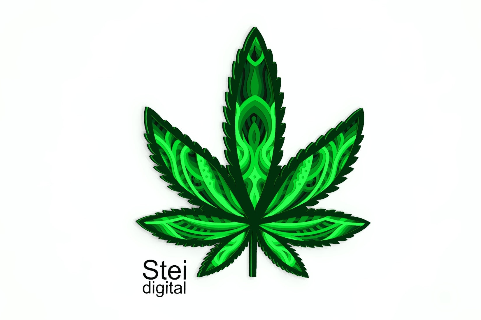 3D Marijuana Leaf Mandala SVG DXF, Laser Cut Files - Etsy