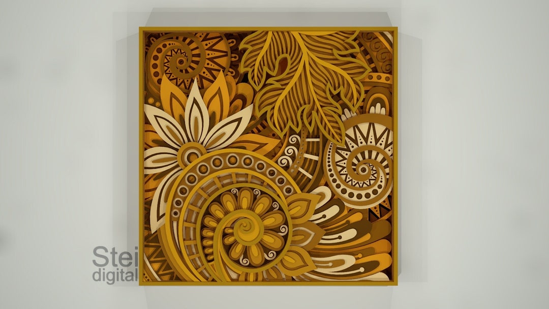 Layered Floral Design SVG, DXF Cut Files, Laser Cutting Files, 3d ...