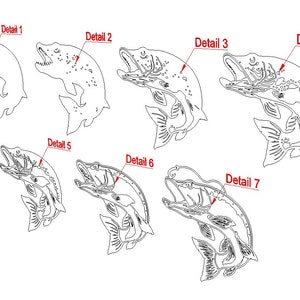 3d Pike Fish Svg, Dxf Cut Files, Fishing Svg, Layered Fish Svg, 3d Fish ...