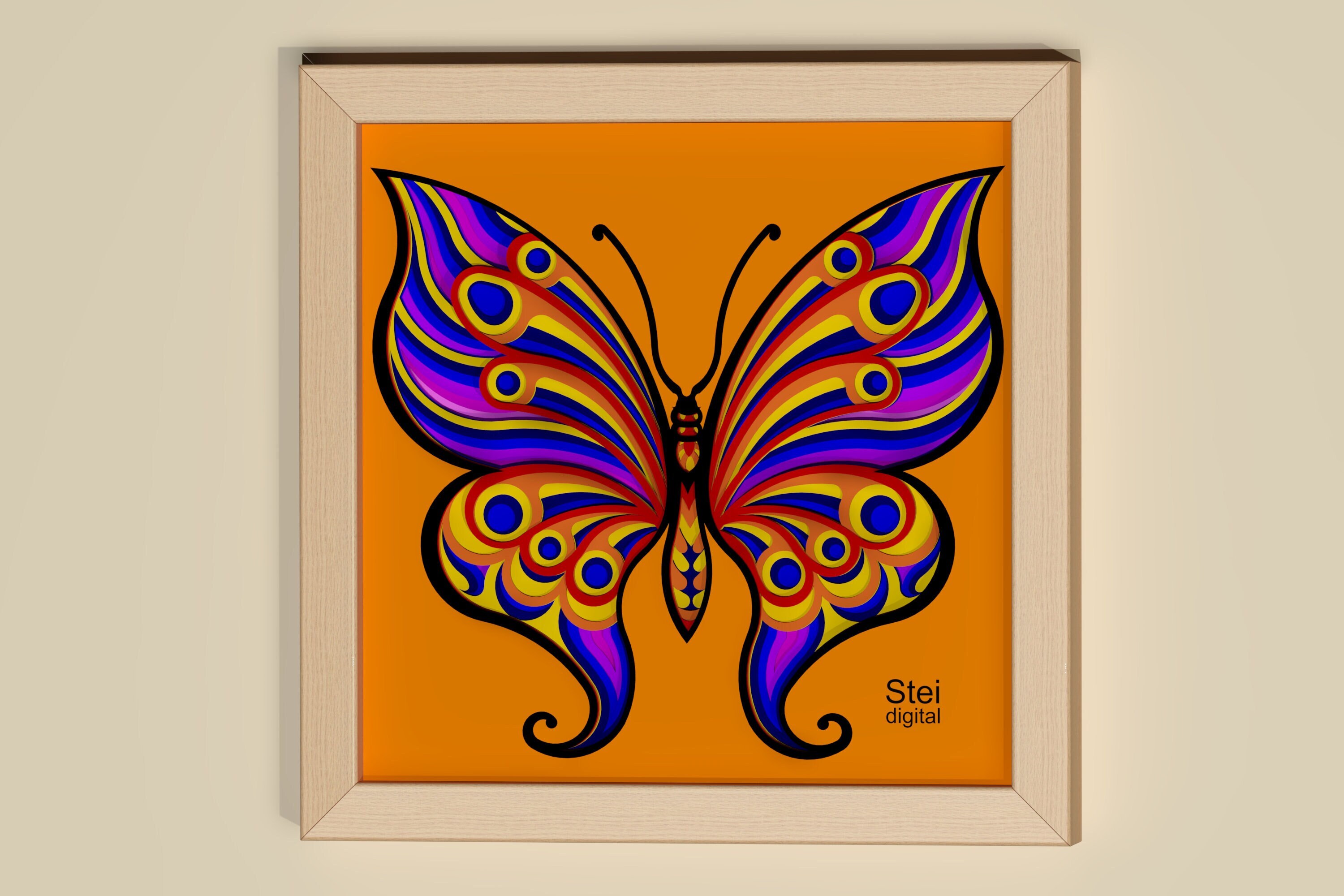 3D Butterfly Shadow Box Svg Dxf Files Butterfly Light Box - Etsy UK