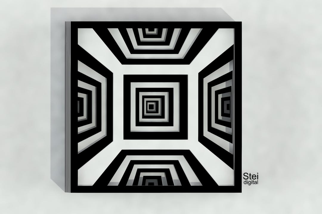 3D Optical Illusion Mandala SVG DXF: Laser Cut File - Etsy