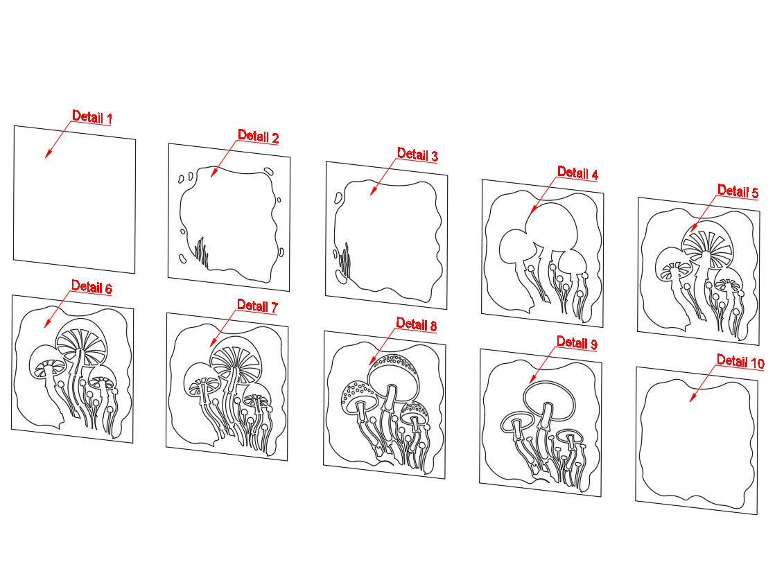 3d Mushroom Shadow Box Svg Magic Mushroom Mandala Svg - Etsy