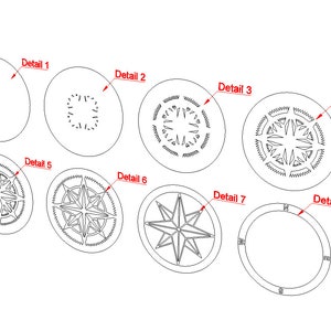 3d Compass Mandala Svg, Dxf Laser Cut Files, Compass Layered Svg, Cut ...